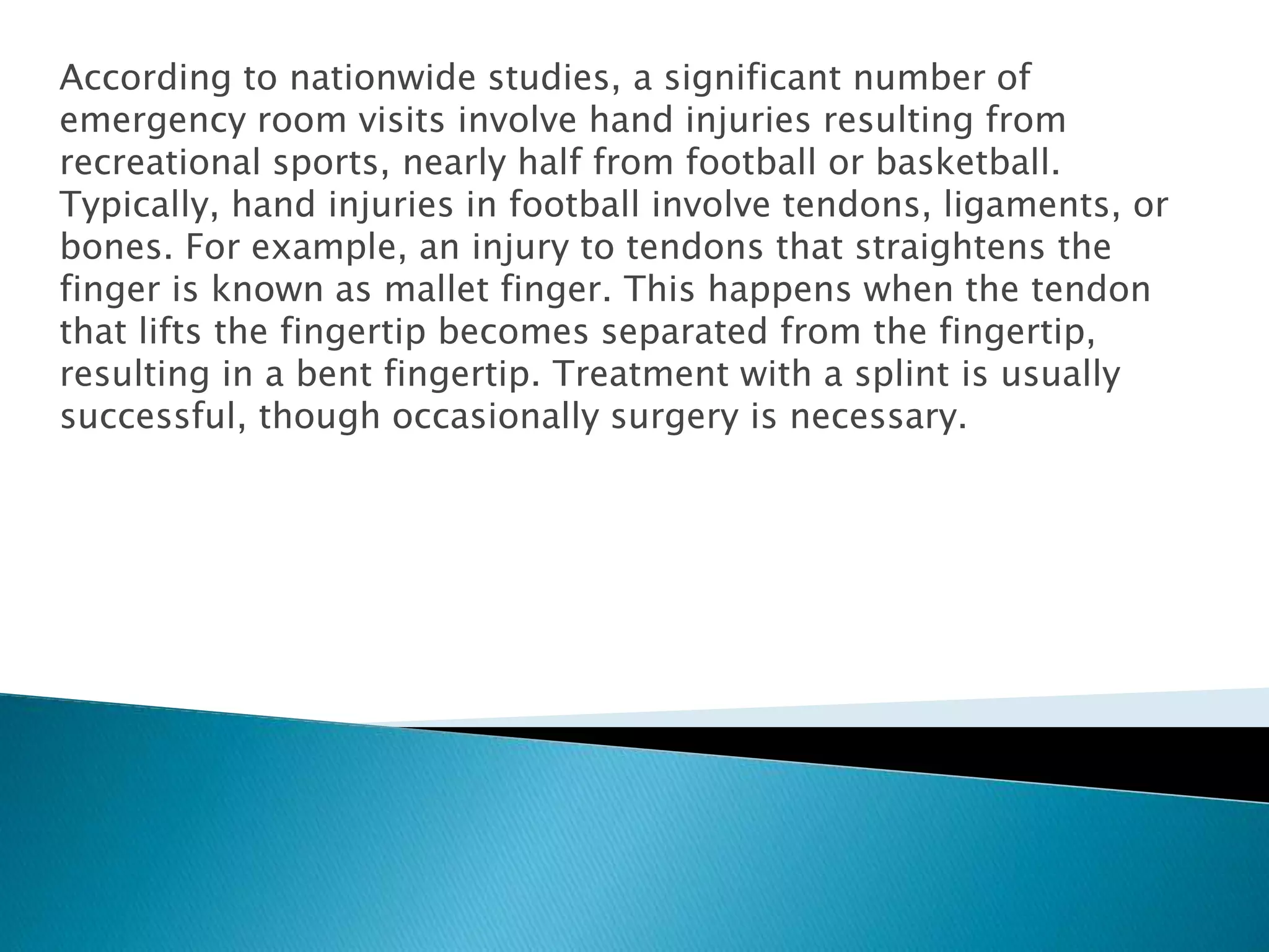Mallet Finger and Jersey Finger - Common Football Injuries | PPTX