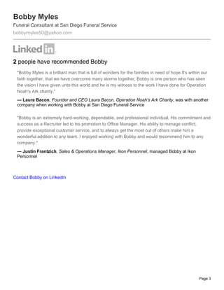 Bobby myles profile (1) Secretery | PDF | Non-Profit Organizations ...