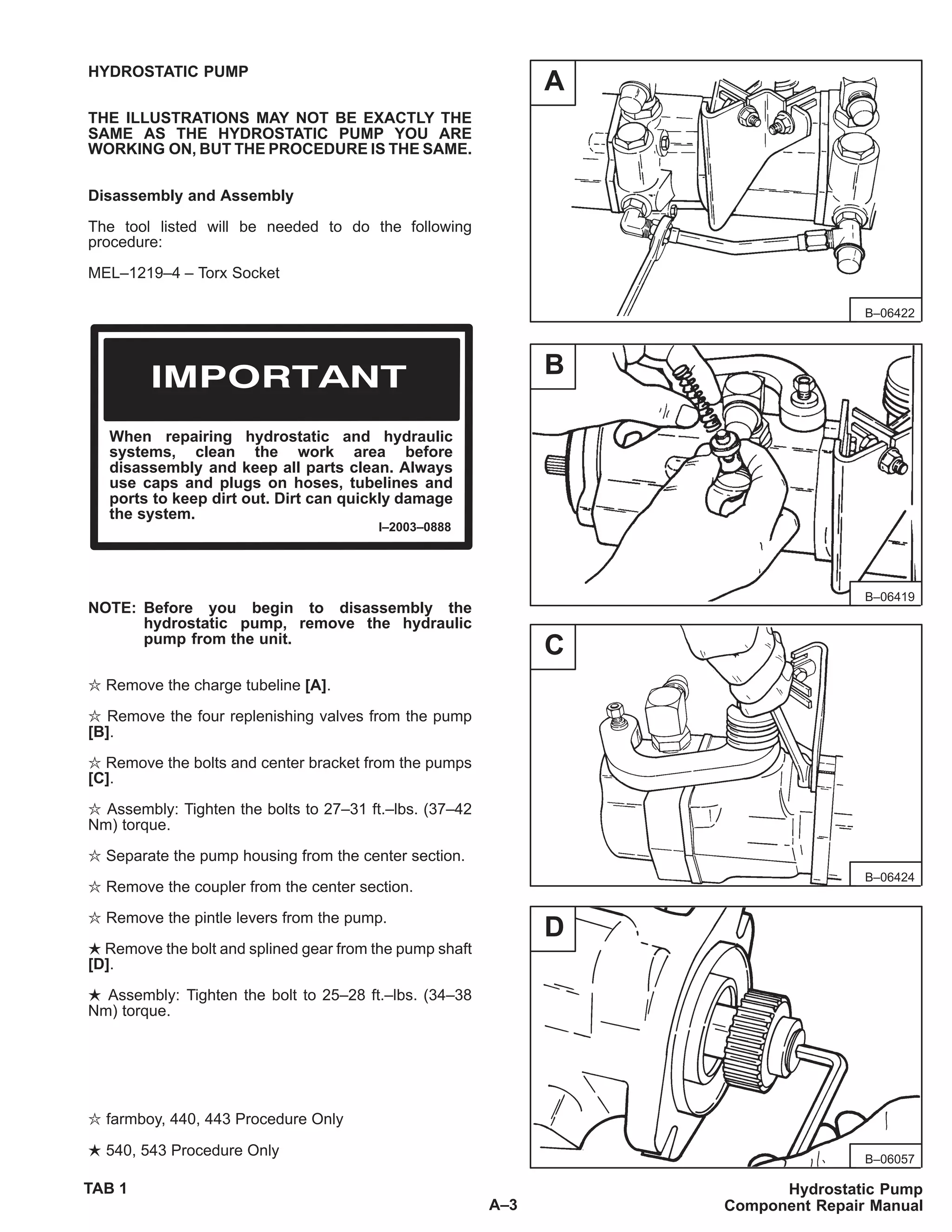 Bobcat 2400 hydrostatic pump component service repair manual sn all | PDF
