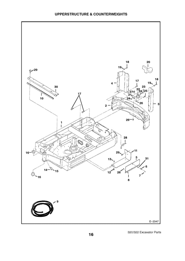 Bobcat 322 excavator parts catalogue manual sn 552320001 and above | PDF