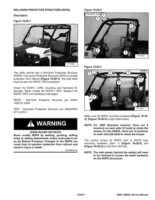 Bobcat 3400, 3400 xl utility vehicle service repair manual (sn ...