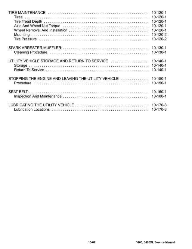 Bobcat 3400, 3400 xl utility vehicle service repair manual (sn b3fn17001 and above) | PDF