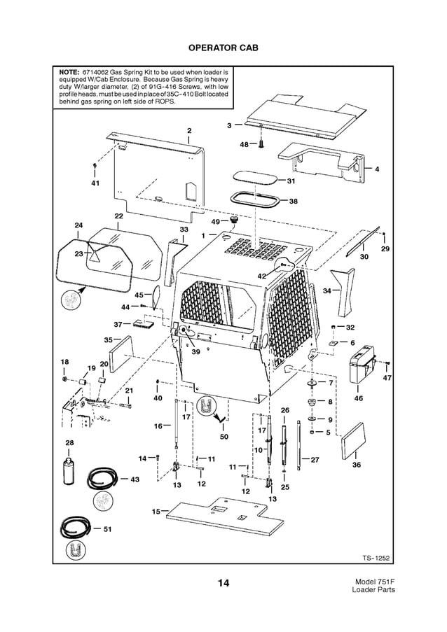 Bobcat 751 skid steer loader parts catalogue manual sn 515611001 and ...