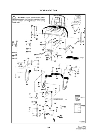 Bobcat 773 f series skid steer loader parts catalogue manual (sn 5096 ...