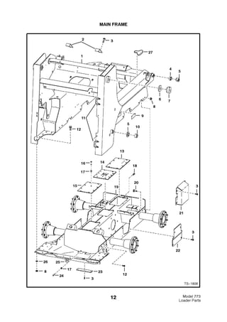 Bobcat 773 f series skid steer loader parts catalogue manual (sn 5096 ...