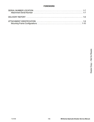 Bobcat Breaker HB880 Hydraulic Breaker Service Repair Manual SN ...