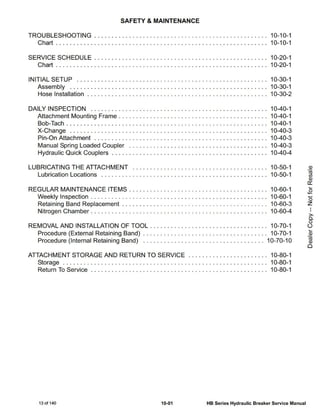 Bobcat Breaker HB880 Hydraulic Breaker Service Repair Manual SN ...