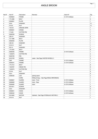 Bobcat brooms sweepers, graders, water kits attachments parts catalogue ...