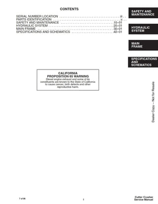 Bobcat Cutter Crusher (Model 40) Service Repair Manual SN 991300101 And ...