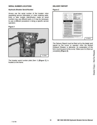 Bobcat HB2380 Hydraulic Breaker Service Repair Manual SN A5T600101 And ...