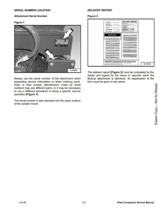Bobcat PCF64 Plate Compactor Service Repair Manual SN AVNY00101 And ...