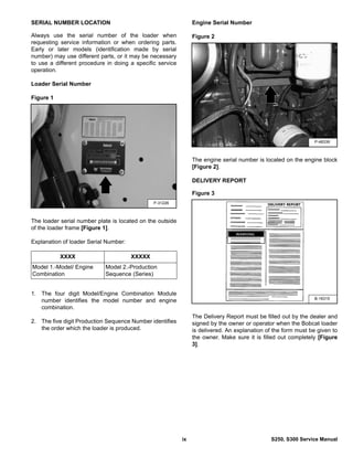 Bobcat s250 skid steer loader service repair manual sn 531211001 ...