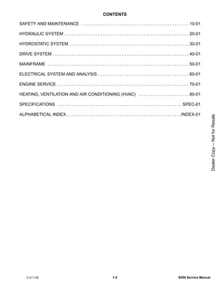 Bobcat s550 skid steer loader service repair manual (sn ahgm11001 and ...