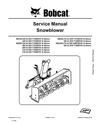 Bobcat SBX240 84 In Snowblower Service Repair Manual SN 713600101 And Above.pdf