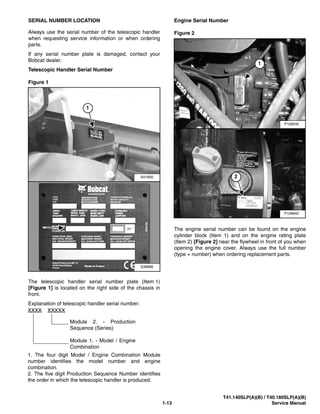Bobcat t41.140 slpa telescopic handler service repair manual sn b41k11001 and above | PDF