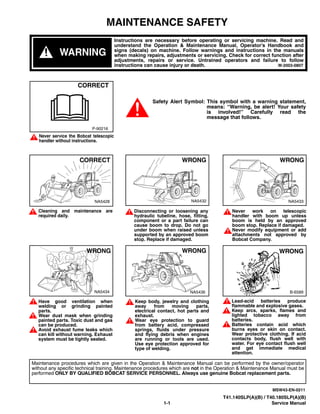 Bobcat t41.140 slpa telescopic handler service repair manual sn b41k11001 and above | PDF