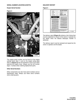 Bobcat (tl43.80) telescopic handler service repair manual snb4 by11001 ...