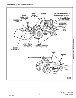 Bobcat V518 VersaHANDLER Telescopic Forklift Service Repair Manual SN ...