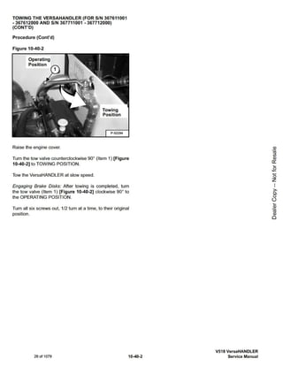 Bobcat V518 VersaHANDLER Telescopic Forklift Service Repair Manual SN ...