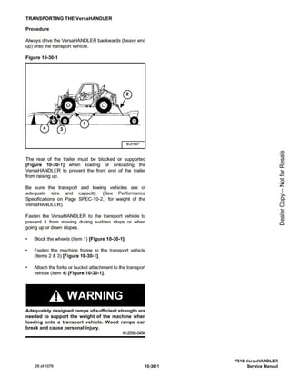 Bobcat V518 VersaHANDLER Telescopic Forklift Service Repair Manual SN ...