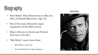 Bob Dylan's Music as Literature | PPTX
