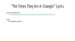 Bob Dylan's Music as Literature | PPTX