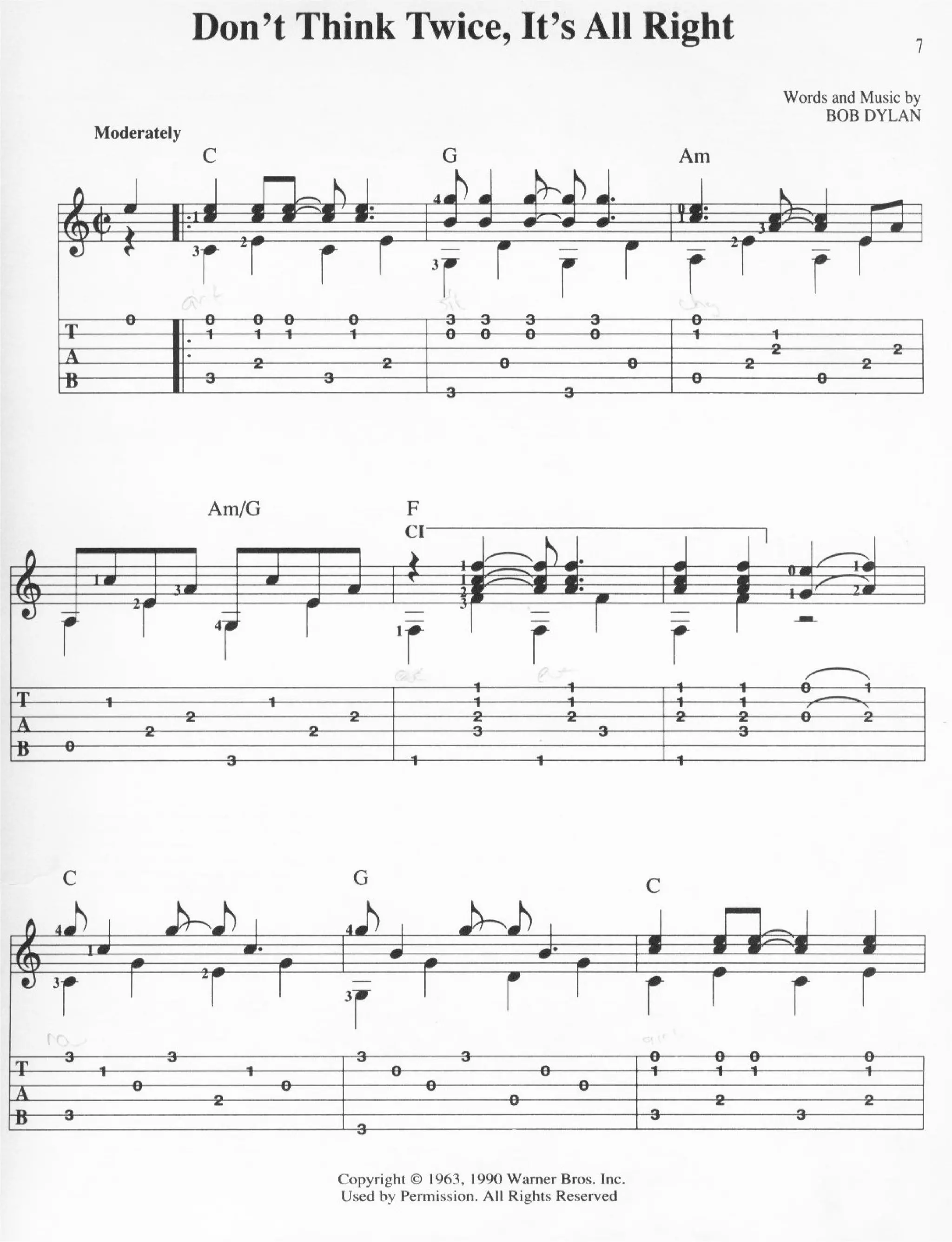 Bob dylan finger picking | PDF