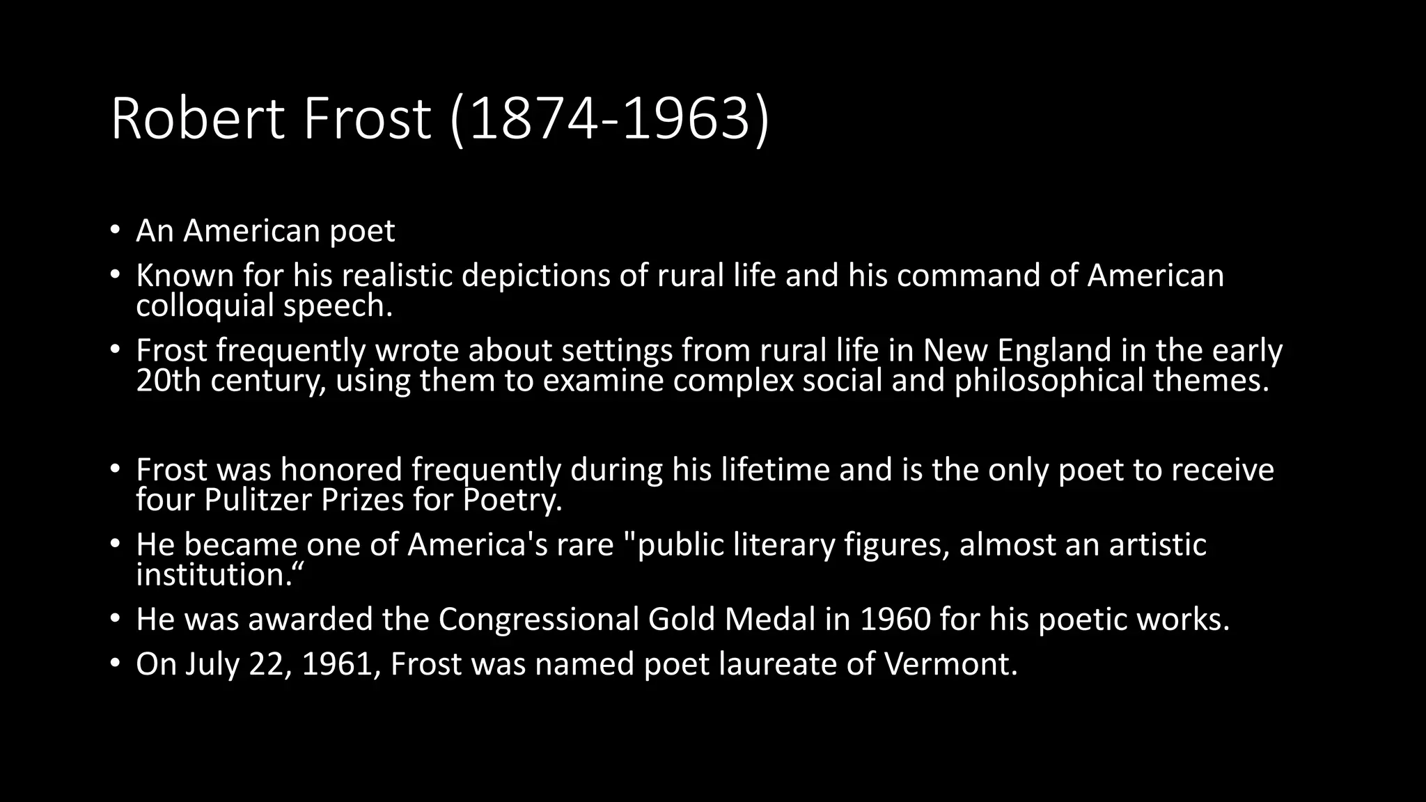 Bob Dylan and Robert Frost | PPT