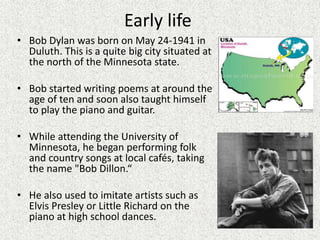 Bob Dylan's biography | PPTX