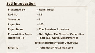 'Bob Dylan': The Voice of Generation.pptx