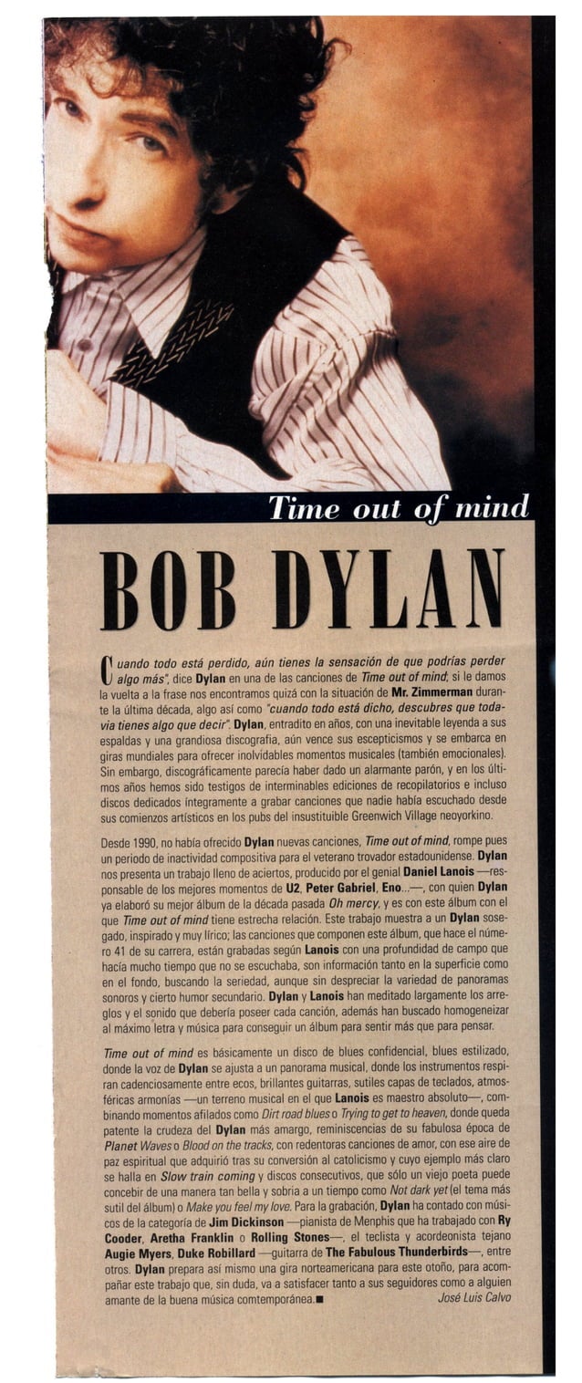 Bob Dylan. Time out of mind (1997) | PDF