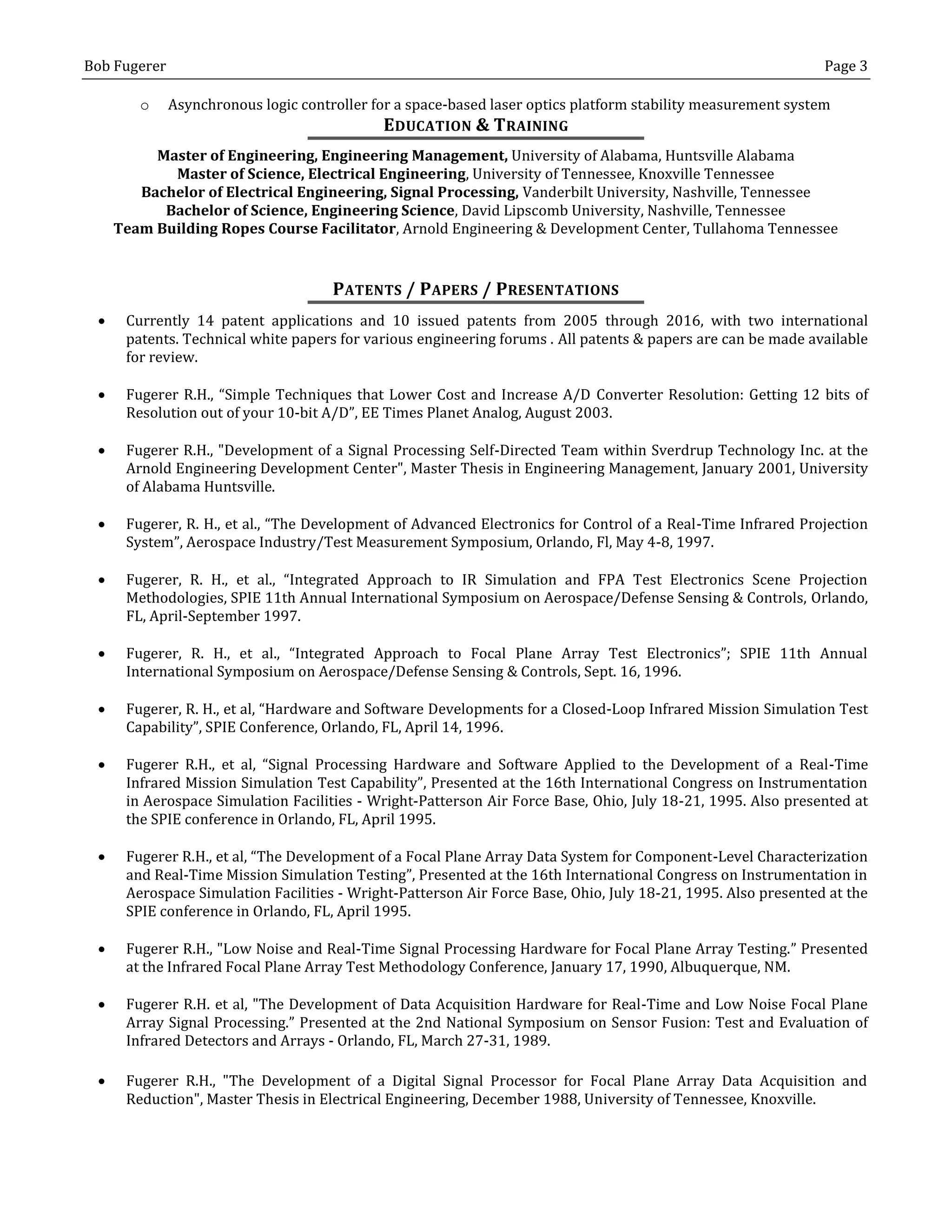 Bob fugerer resume | PDF
