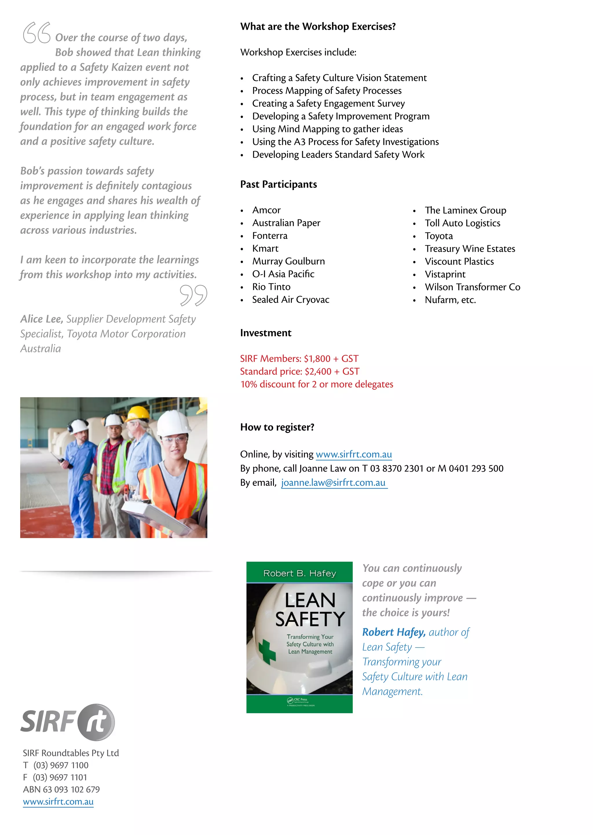 Bob Hafey 2 Day Workshop Flyer Aug 2012 | PDF