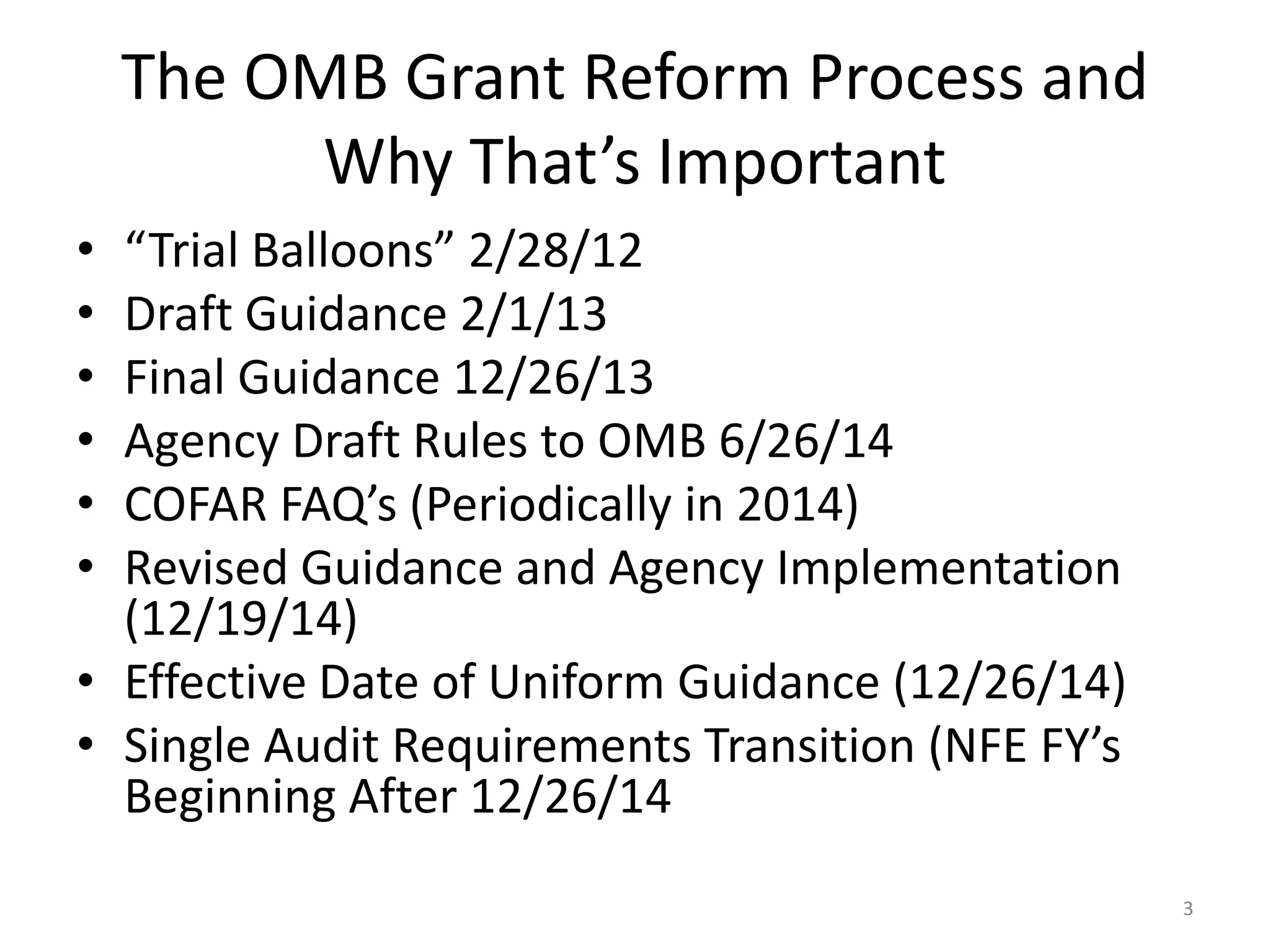 Effective Grants Management: Getting to Know the New OMB Grant Guidelines | PPTX