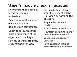 Bob mager’s basic module floor plan