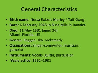 Bob marley presentation | PPTX