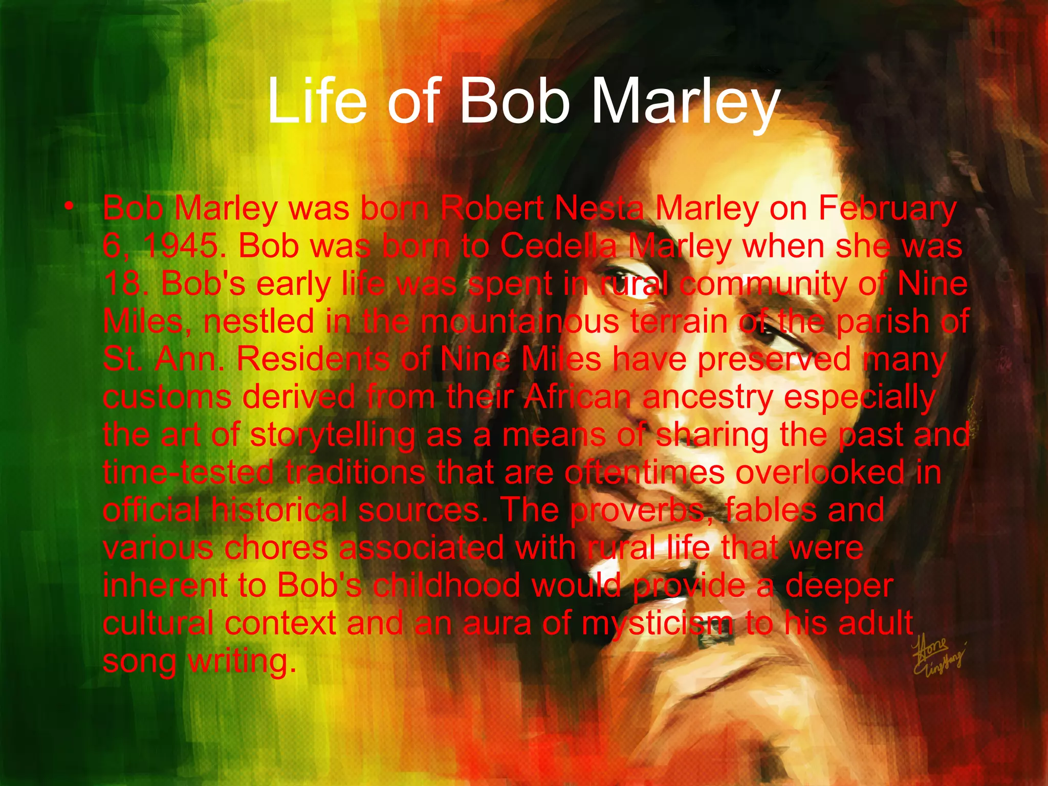 Bob Marley Simple Presentation | PPT