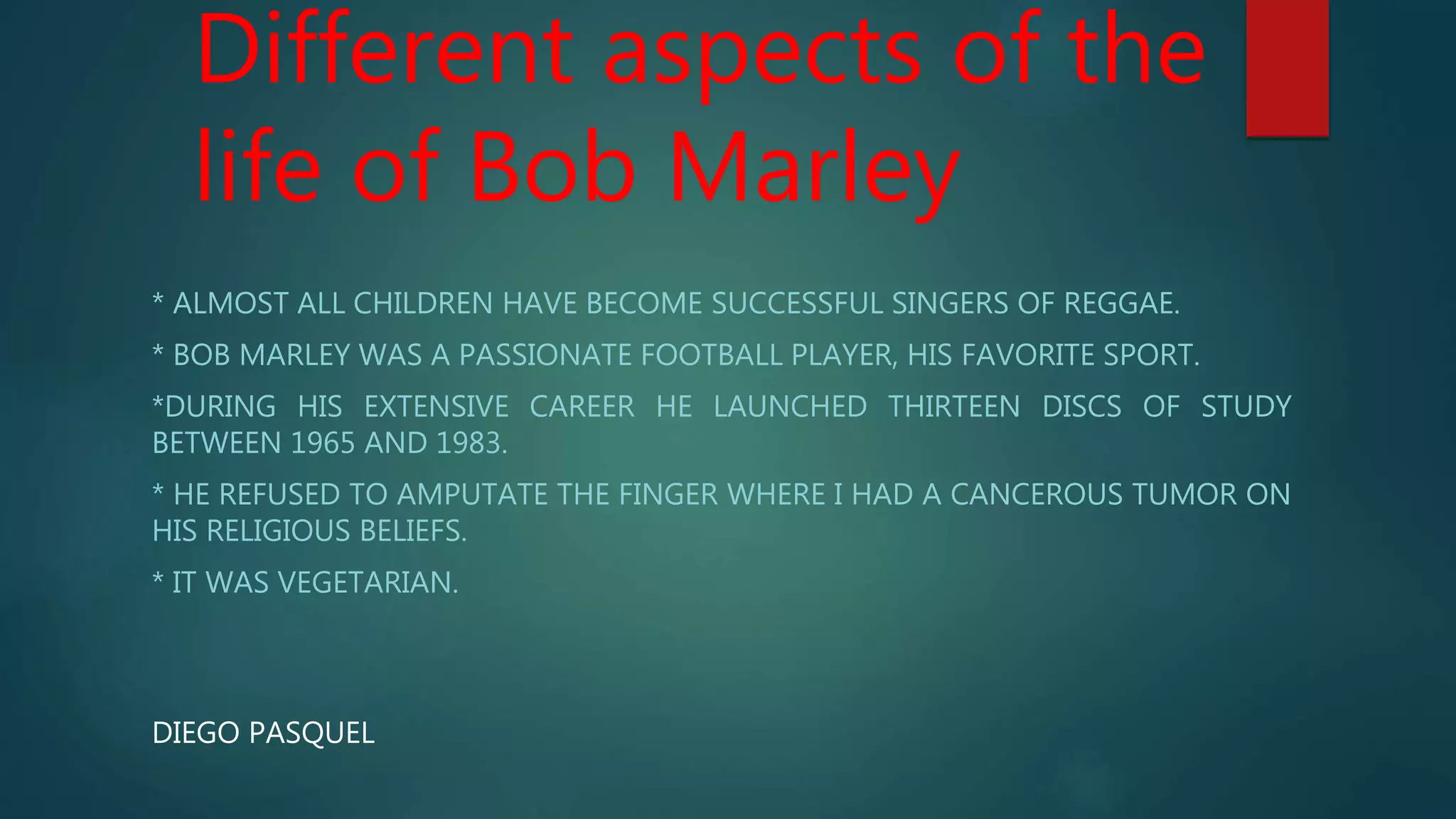Bob marley | PPTX | Reggae | Music
