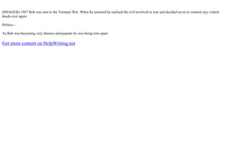 Bob Marley Essay Examples | PDF | Reggae | Music