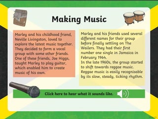 Bob marley home learning supporting powerpoint db primary forum | PPTX