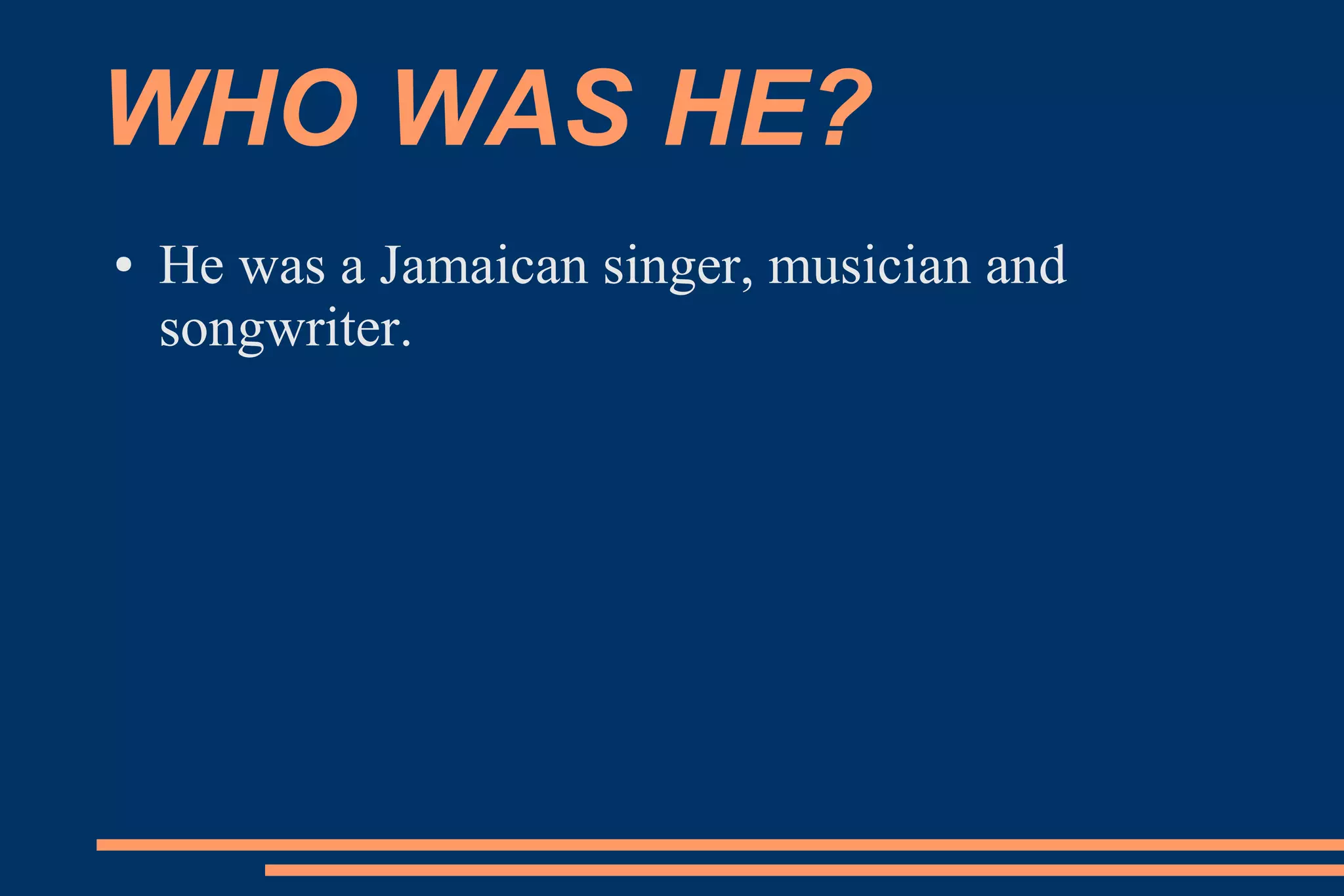 Bob marley presentation music | ODP