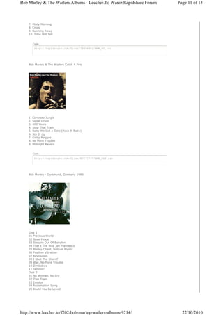 Bob marley vol 2 | PDF | Album-oriented Rock | Rock Music