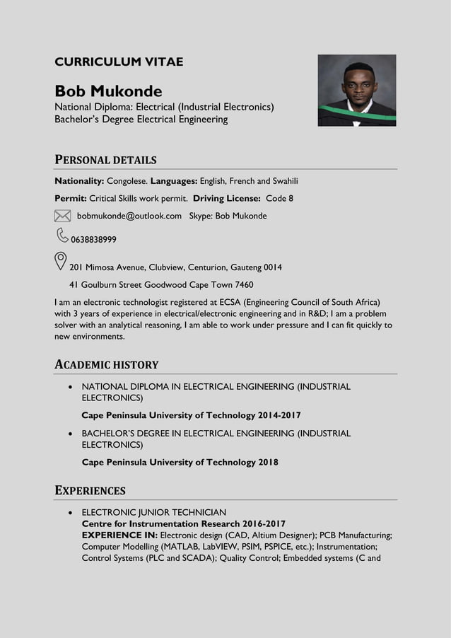 Bob mukonde cv2019 | PDF