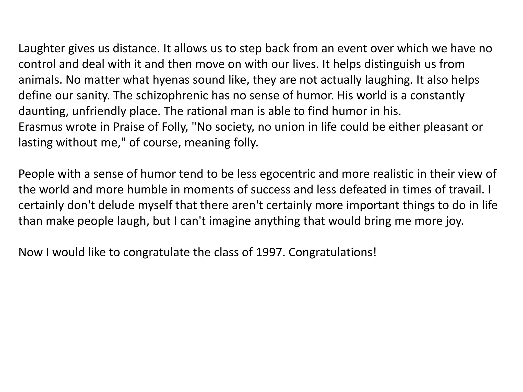 Bob Newhart Commencement Speech | PPTX