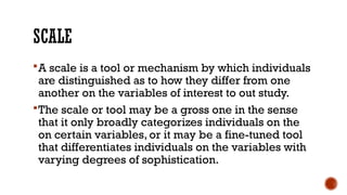 Measurement scaling reliability and validity | PPTX