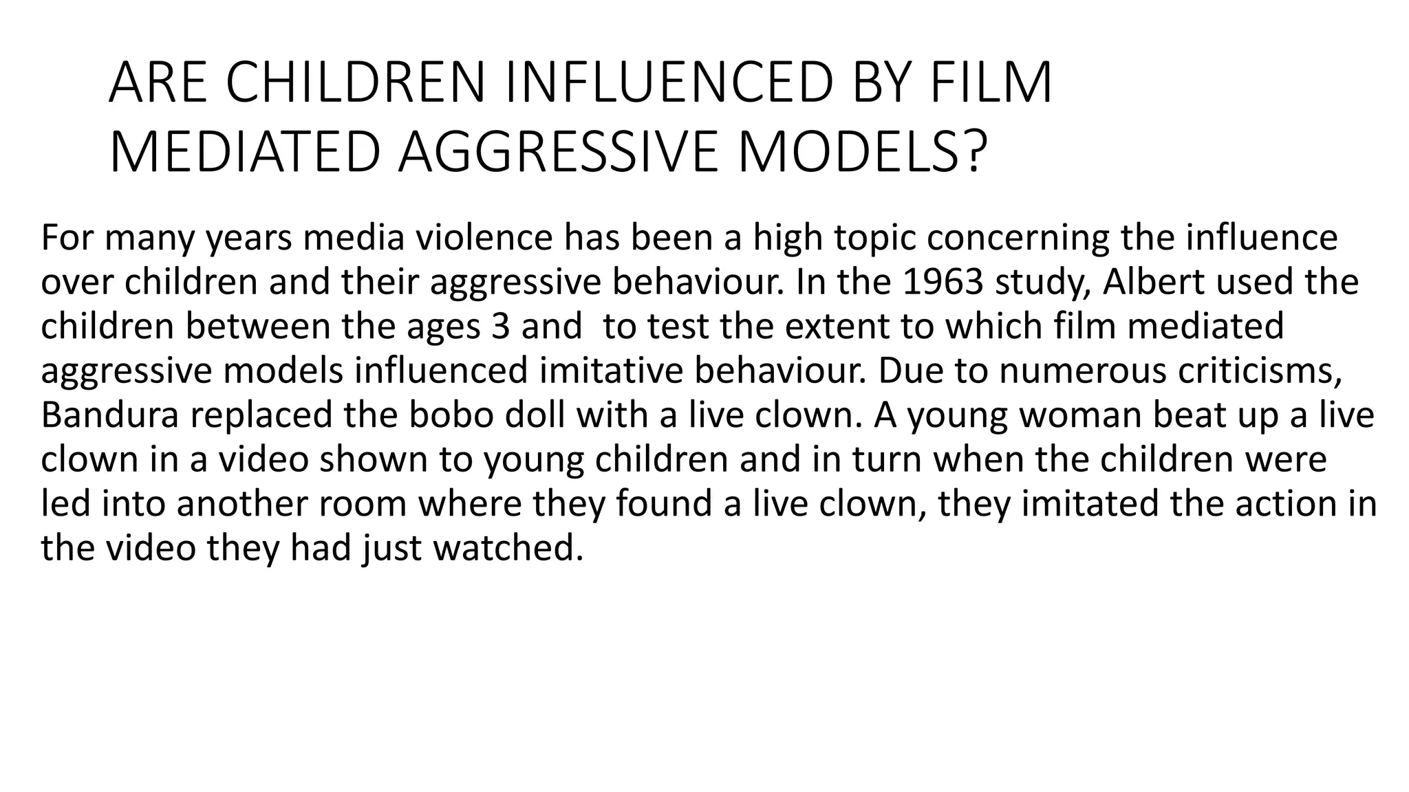 Bobo doll experiment | PPTX