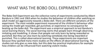 Bobo doll experiment | PPTX