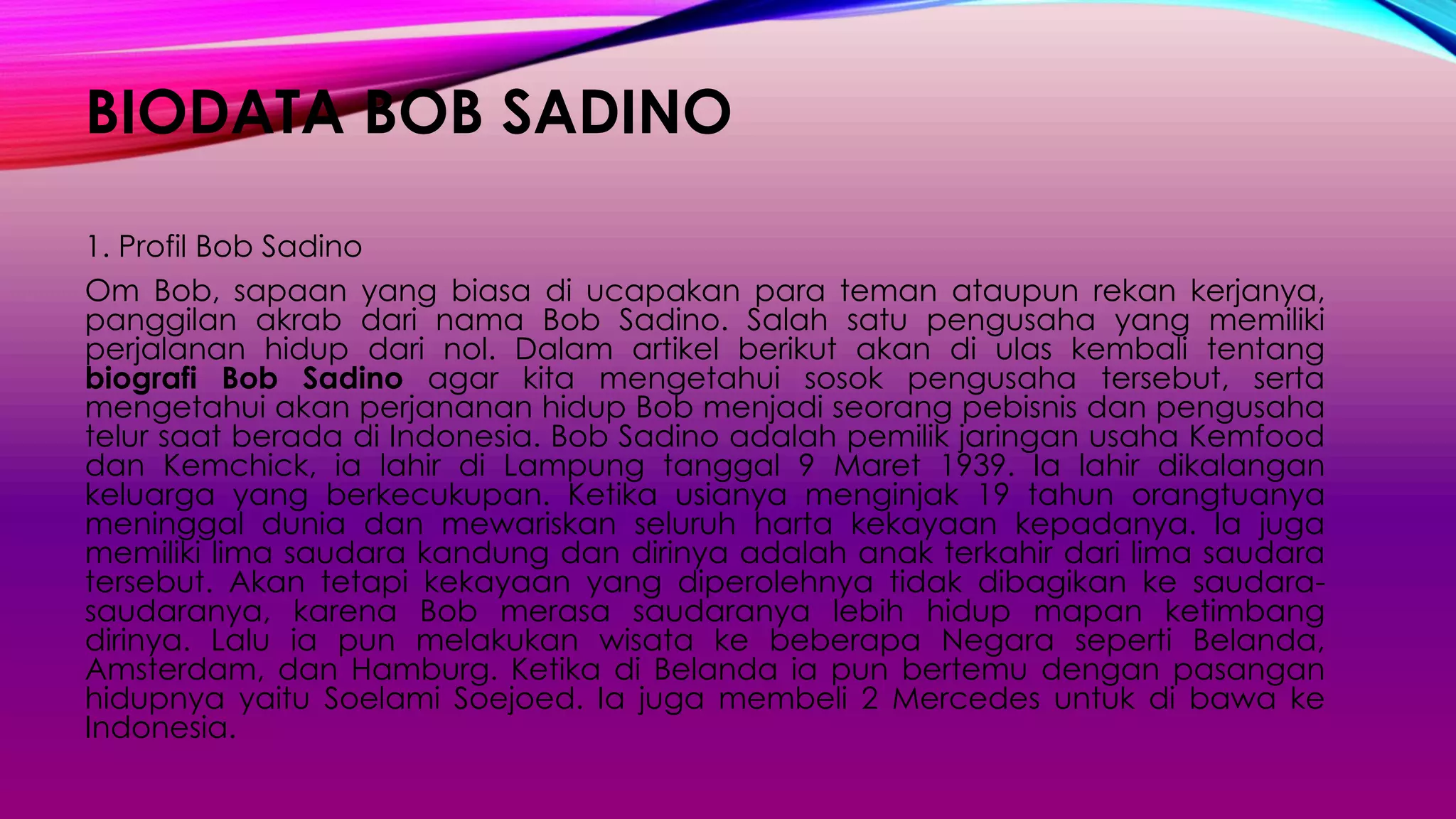 Bob sadino | PPT