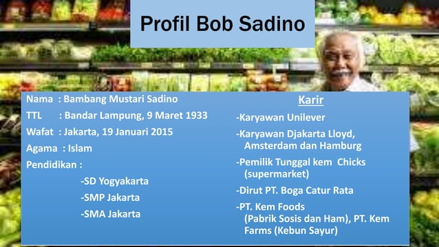 Bob Sadino's is one of best enterpreneur | PPTX