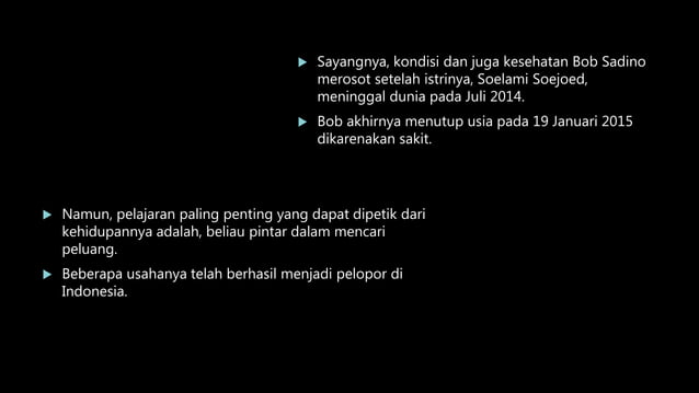Biografi dan riwayat hidup Bob sadino (pengusaha sukses Indonesia) | PPT
